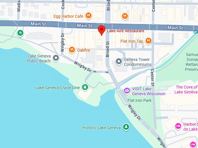 16. lake aire restaurant map