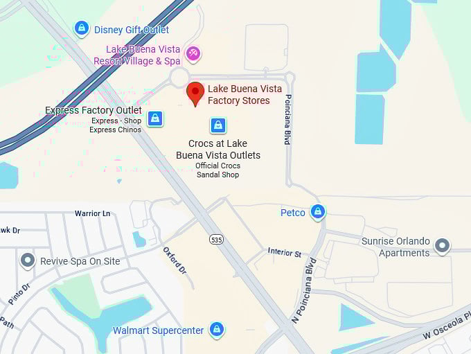 16. lake buena vista factory stores map