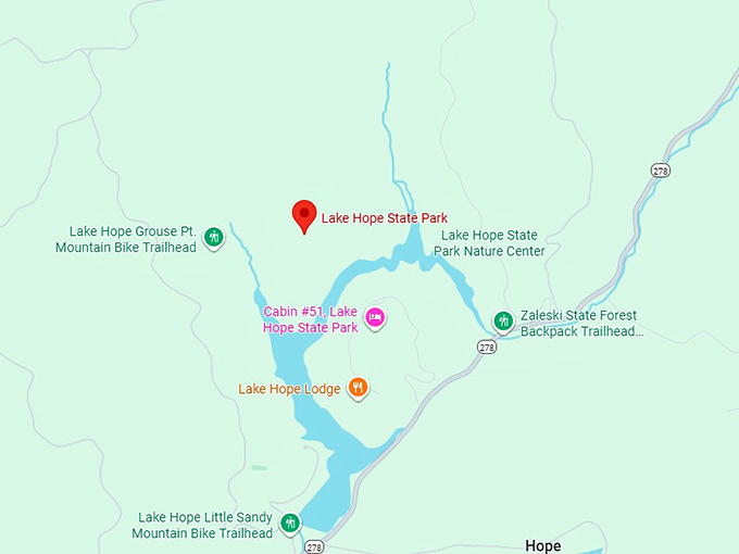 16. lake hope state park map