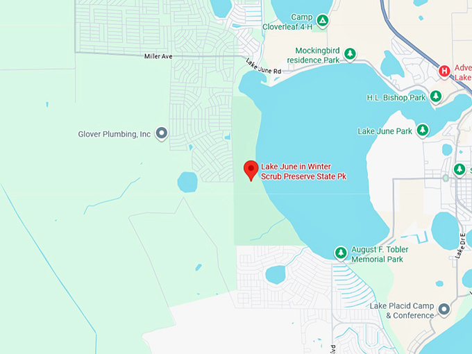 16. lake june in winter scrub state park map