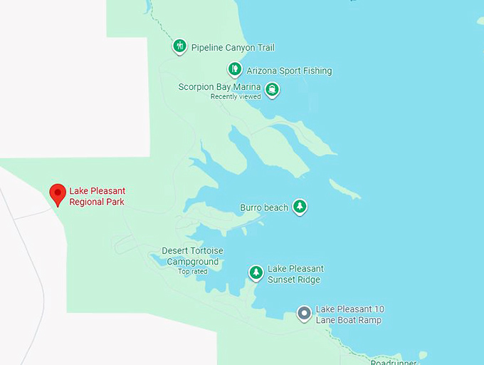 16. lake pleasant regional park map