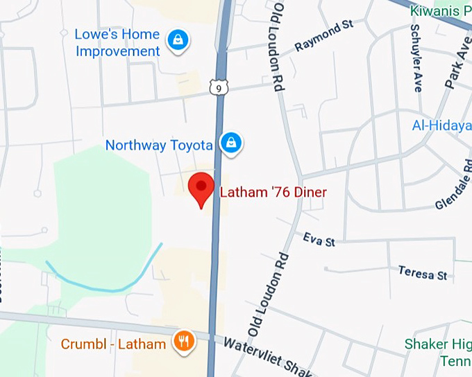 16. latham '76 diner map