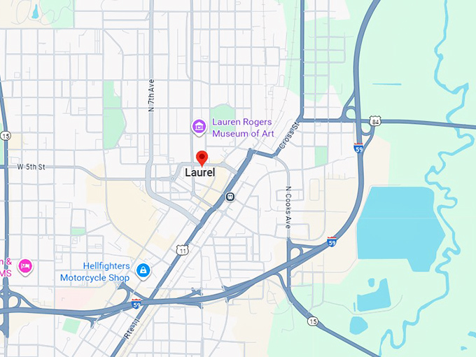 16. laurel, ms map