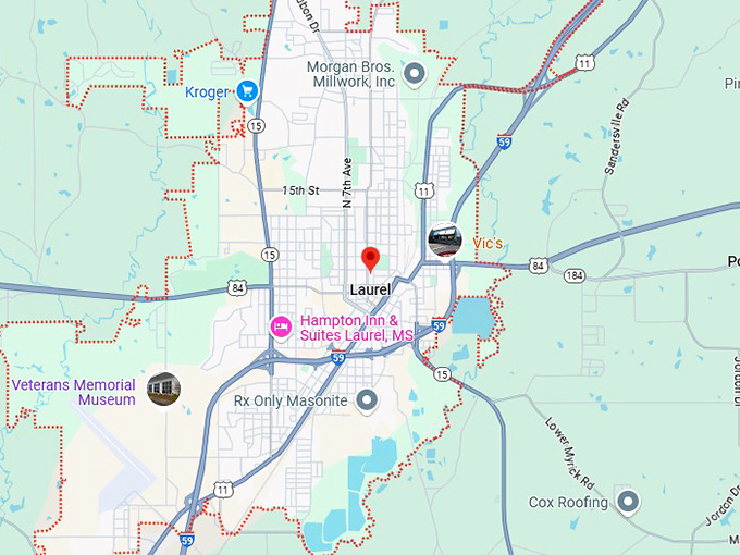 16. laurel, ms map