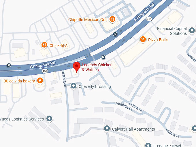 16. legends chicken & waffles map