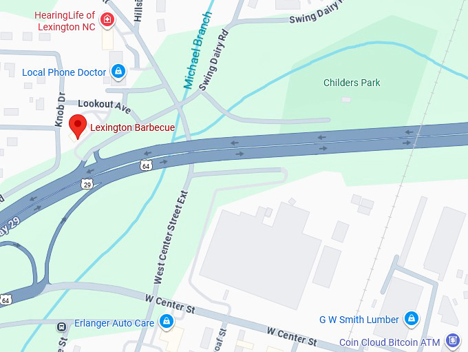 16. lexington barbecue map