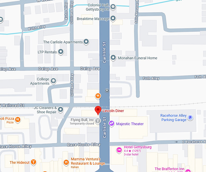 16. lincoln diner map