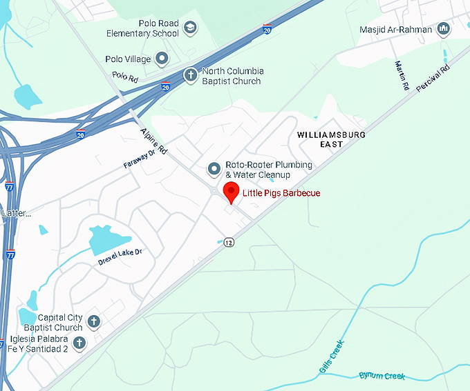 16. little pigs barbecue map