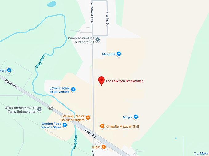 16. lock sixteen steakhouse map