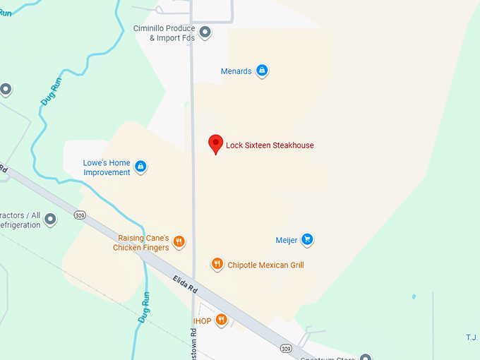 16. lock sixteen steakhouse map