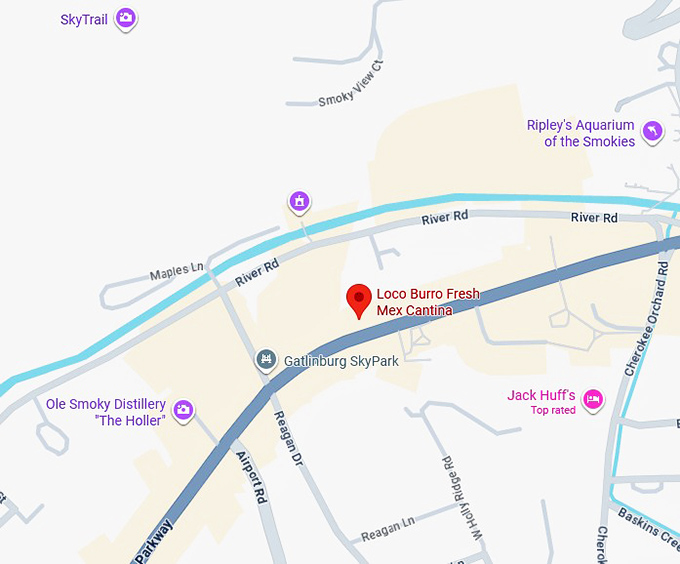 loco burro fresh mex cantina map