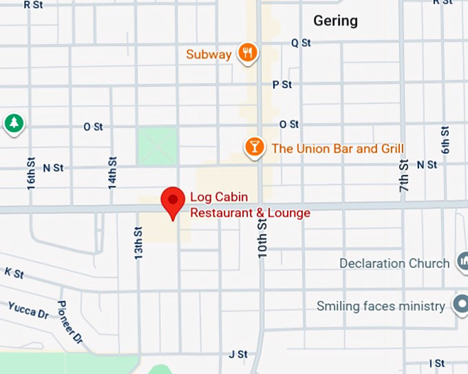 16. log cabin restaurant & lounge map