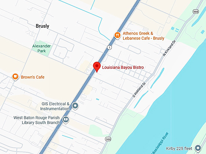 16. louisiana bayou bistro map