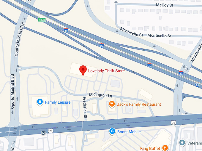 16. lovelady thrift store map