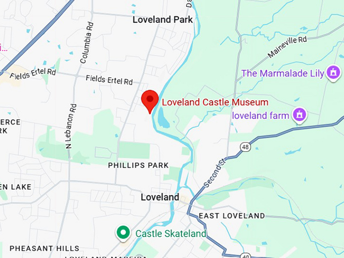 16. loveland castle museum map
