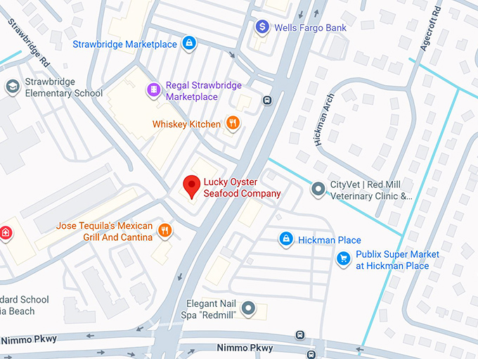 16. lucky oyster seafood company map