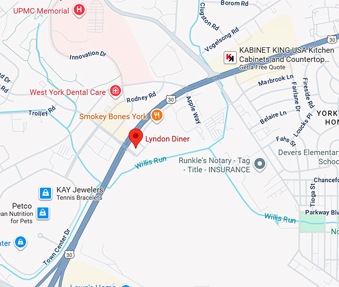 16. lyndon diner map