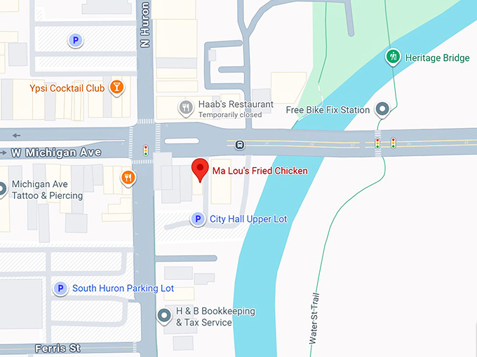 16. ma lou's fried chicken map