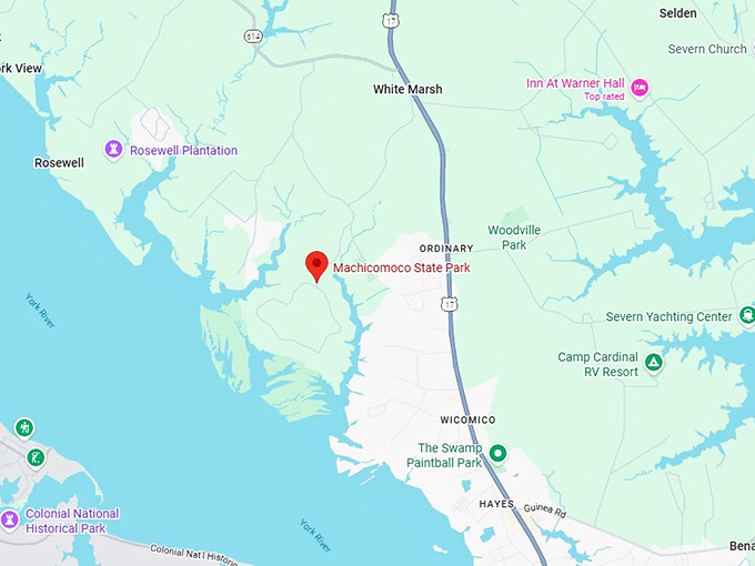 16. machicomoco state park map