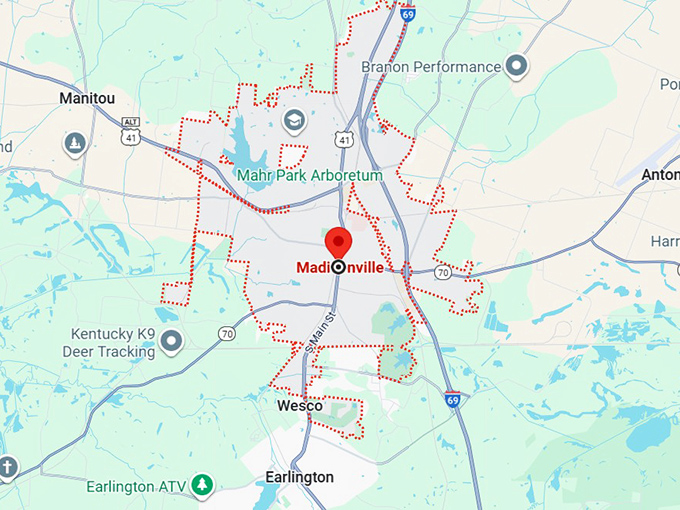 16. madisonville, ky map