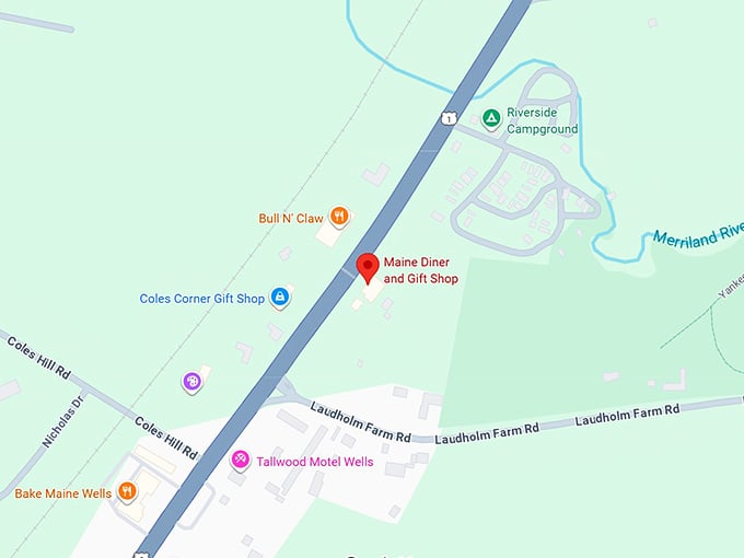maine diner and gift shop map