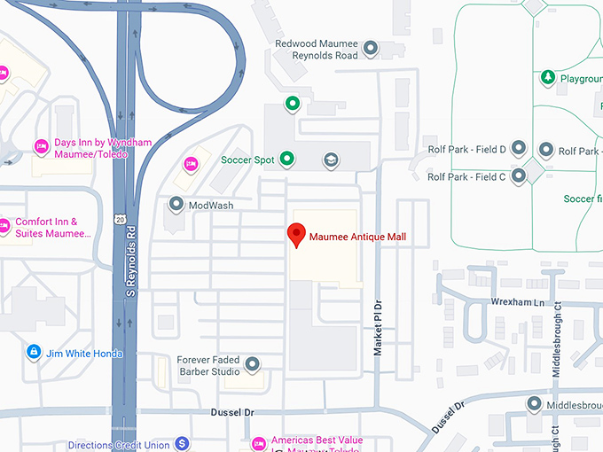 16. maumee antique mall map