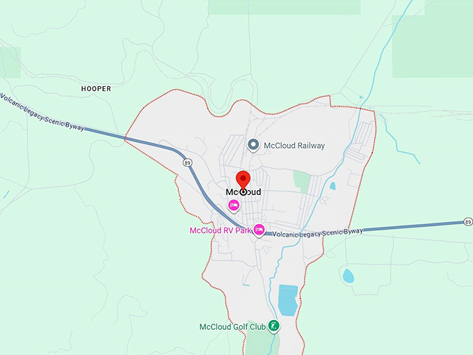16. mccloud, ca map