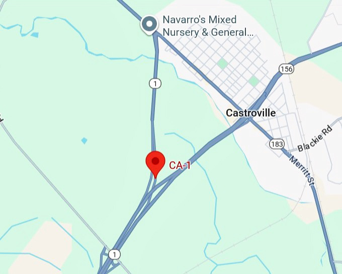 mendocino coast highway (ca 1) map