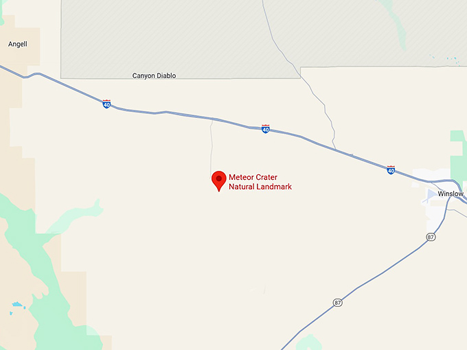 16. meteor crater natural landmark map