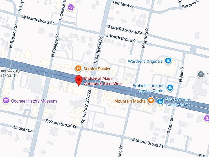 16. middle of main antique & gem mine map