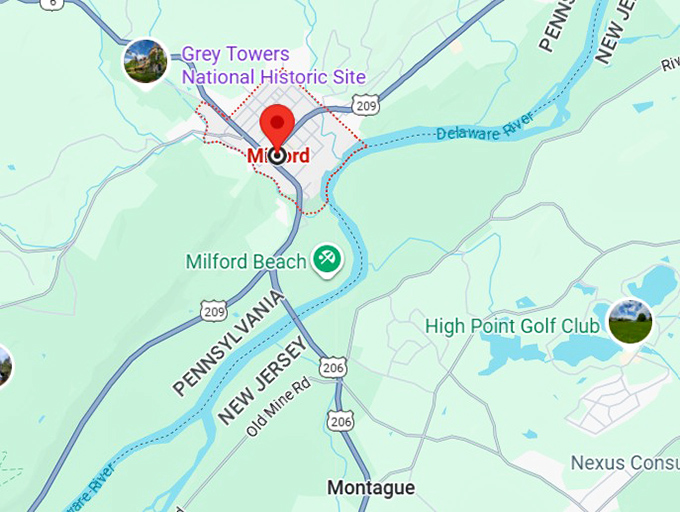16. milford, pa map