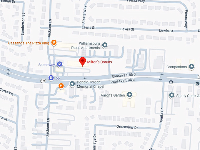 16. milton's donuts map