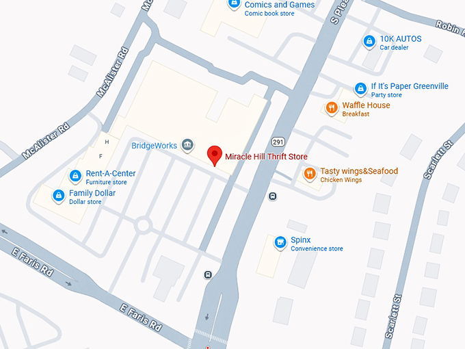 16. miracle hill thrift store (494 s pleasantburg dr) map