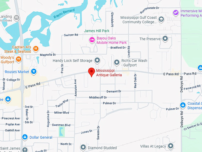 16. mississippi antique galleria map