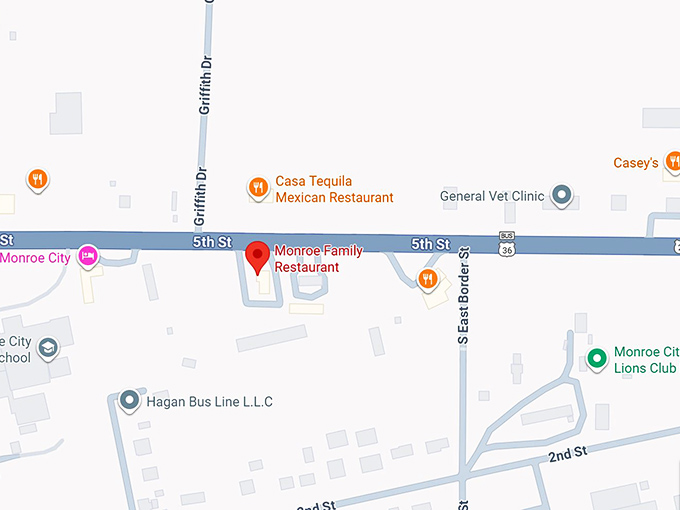 16. monroe family restaurant map