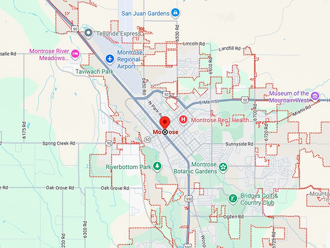 16. montrose, co map