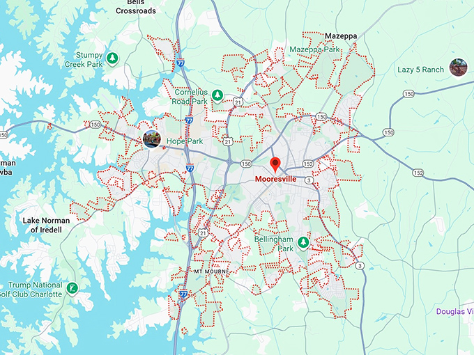 16. mooresville, nc map