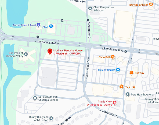 mother's pancake house & restaurant aurora map