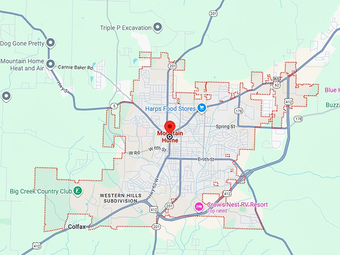 16. mountain home, ar map