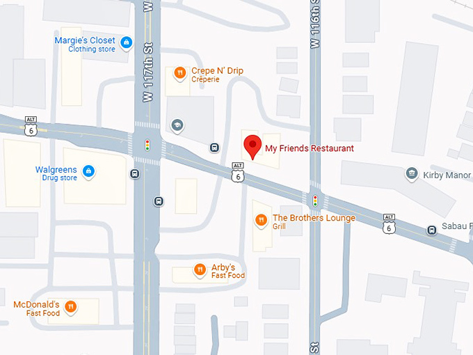 16. my friends restaurant map