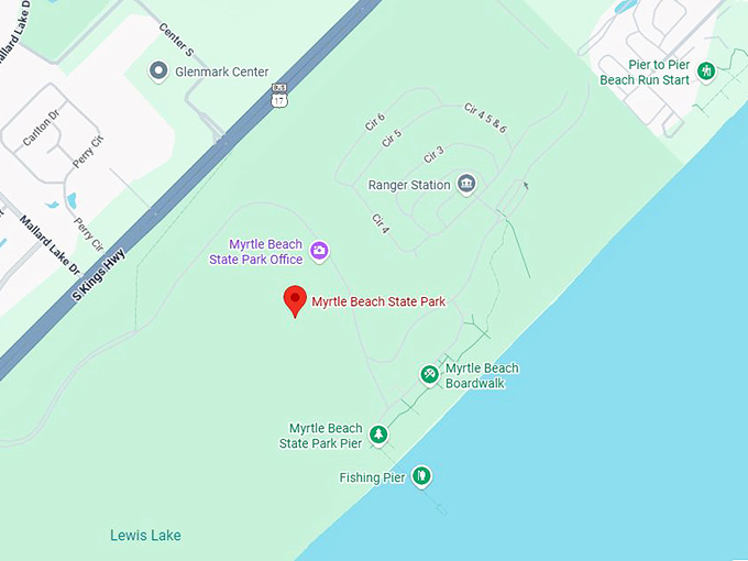 16. myrtle beach state park map