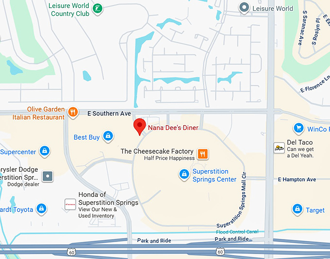 16. nana dee's diner map