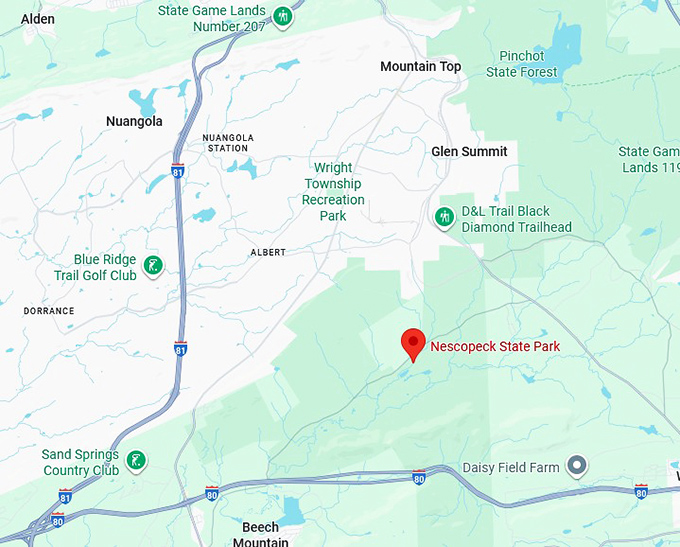 16. nescopeck state park map