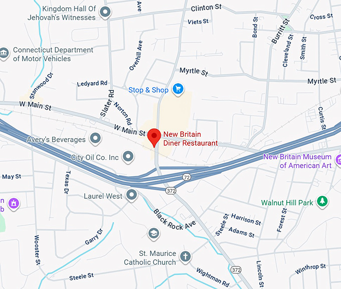 16. new britain diner restaurant map