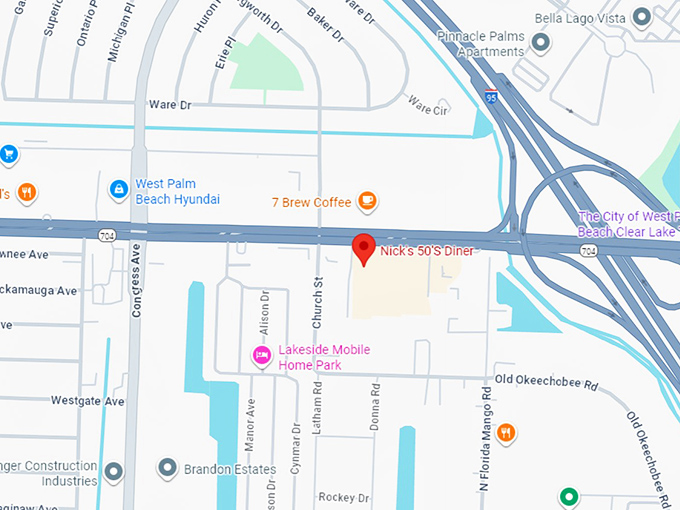 16. nick's 50's diner map