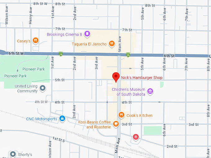 16. nick's hamburger shop map