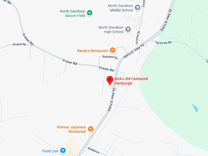 nick's old fashioned hamburger map