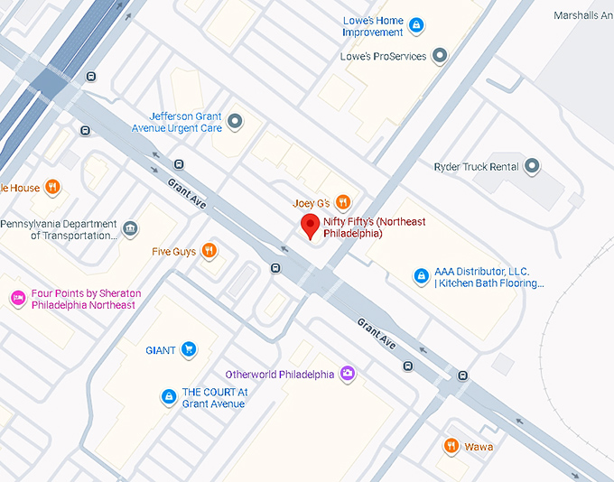 16. nifty fifty&rsquo;s (2491 grant ave) map