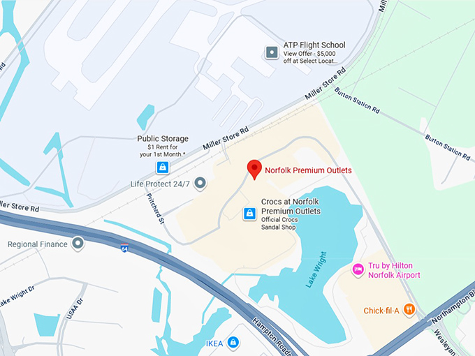 16. norfolk premium outlets map