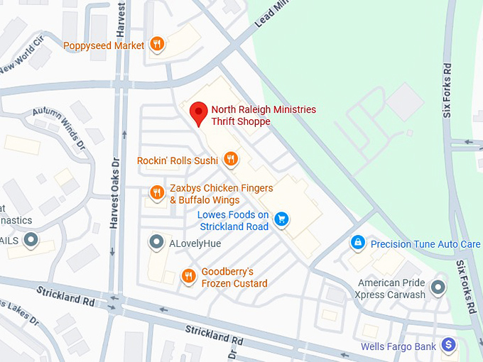 16. north raleigh ministries thrift shoppe map